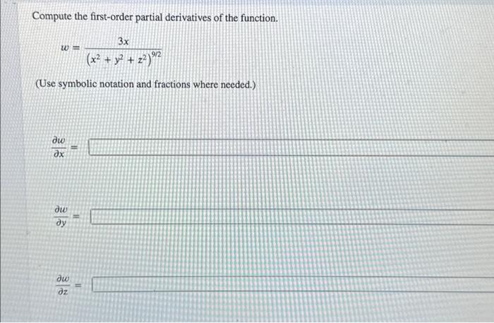 Solved Compute the first-order partial derivatives of the | Chegg.com