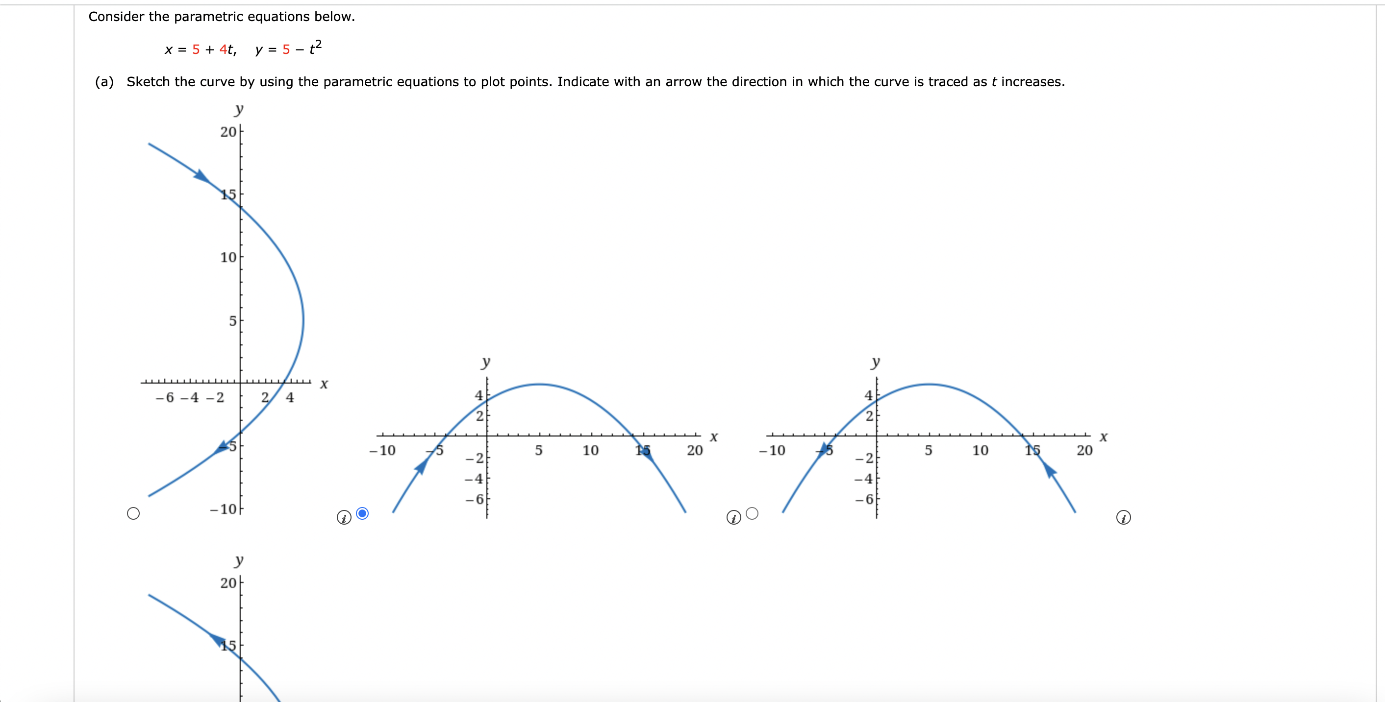 Solved Consider The Parametric Equations