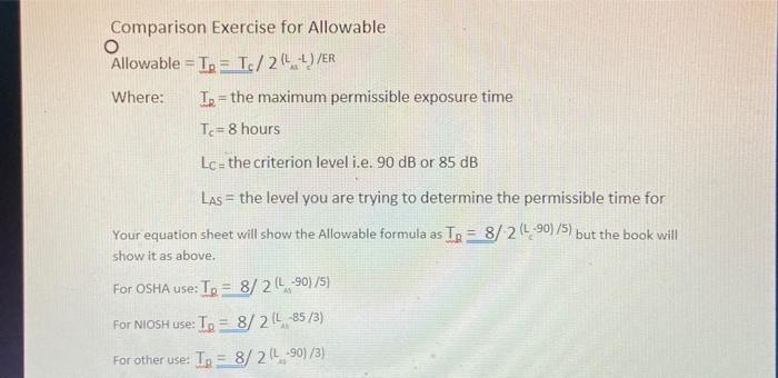 Solved Calculate the corresponding Permissible for the given | Chegg.com