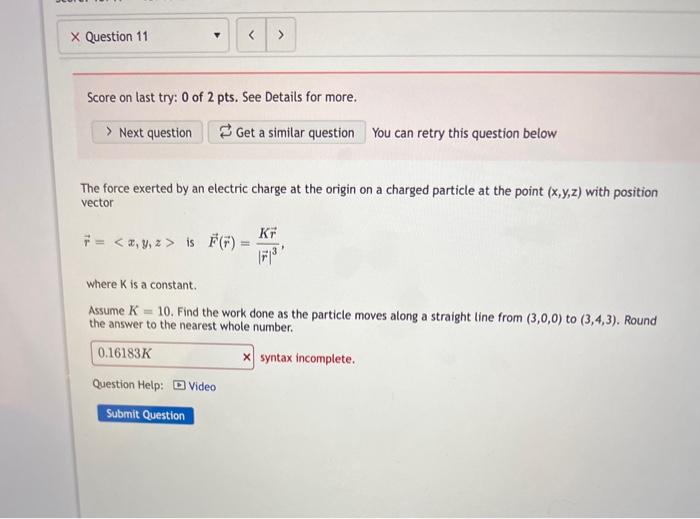 Solved Score on last try: 0 of 2pts. See Details for more. | Chegg.com