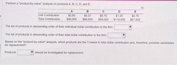 Solved Perform a "product-by-value" analysis on products A, | Chegg.com