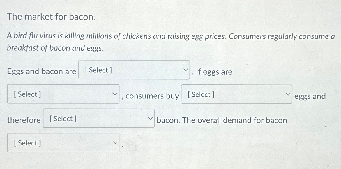 Solved The market for bacon.A bird flu virus is killing | Chegg.com