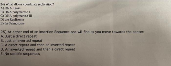 Solved 24 What Allows Coordinate Replication A Dna Ligase