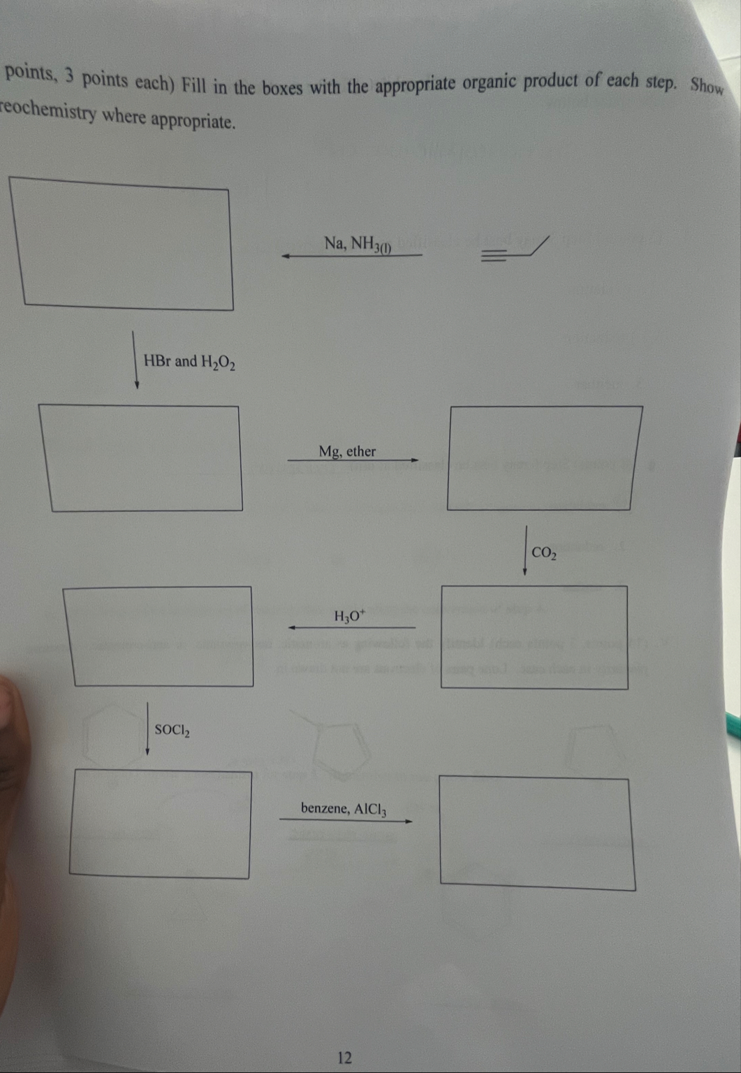 Fill in the boxes with the appropriate organic | Chegg.com