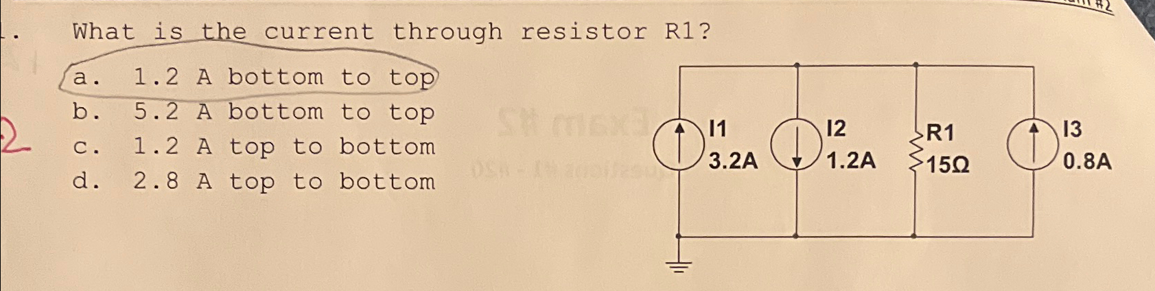 Solved What is the current through resistor R1?a. 1.2 ﻿A | Chegg.com