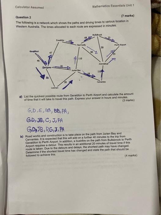Solved Mathematics Essentials Unit 1 Calculator Assumed | Chegg.com
