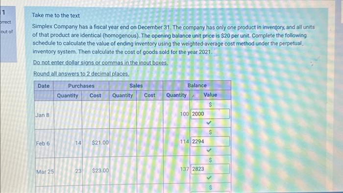 Solved 1 Take me to the text Simplex Company has a fiscal | Chegg.com