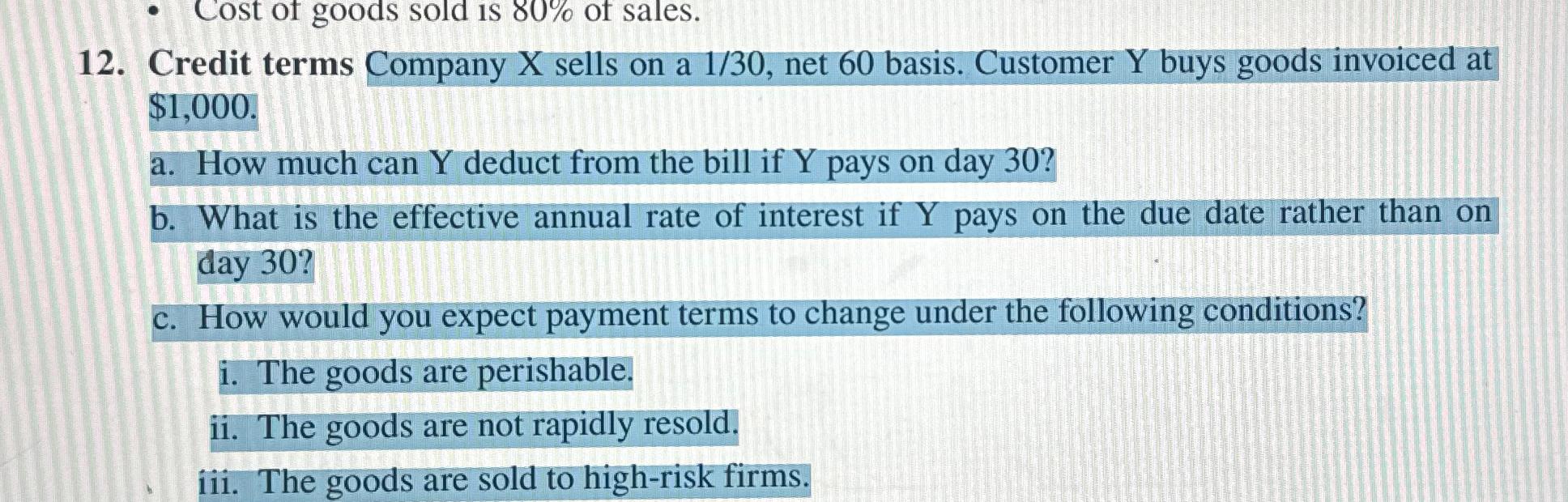 Solved Credit terms Company x ﻿sells on a 130, ﻿net 60 | Chegg.com