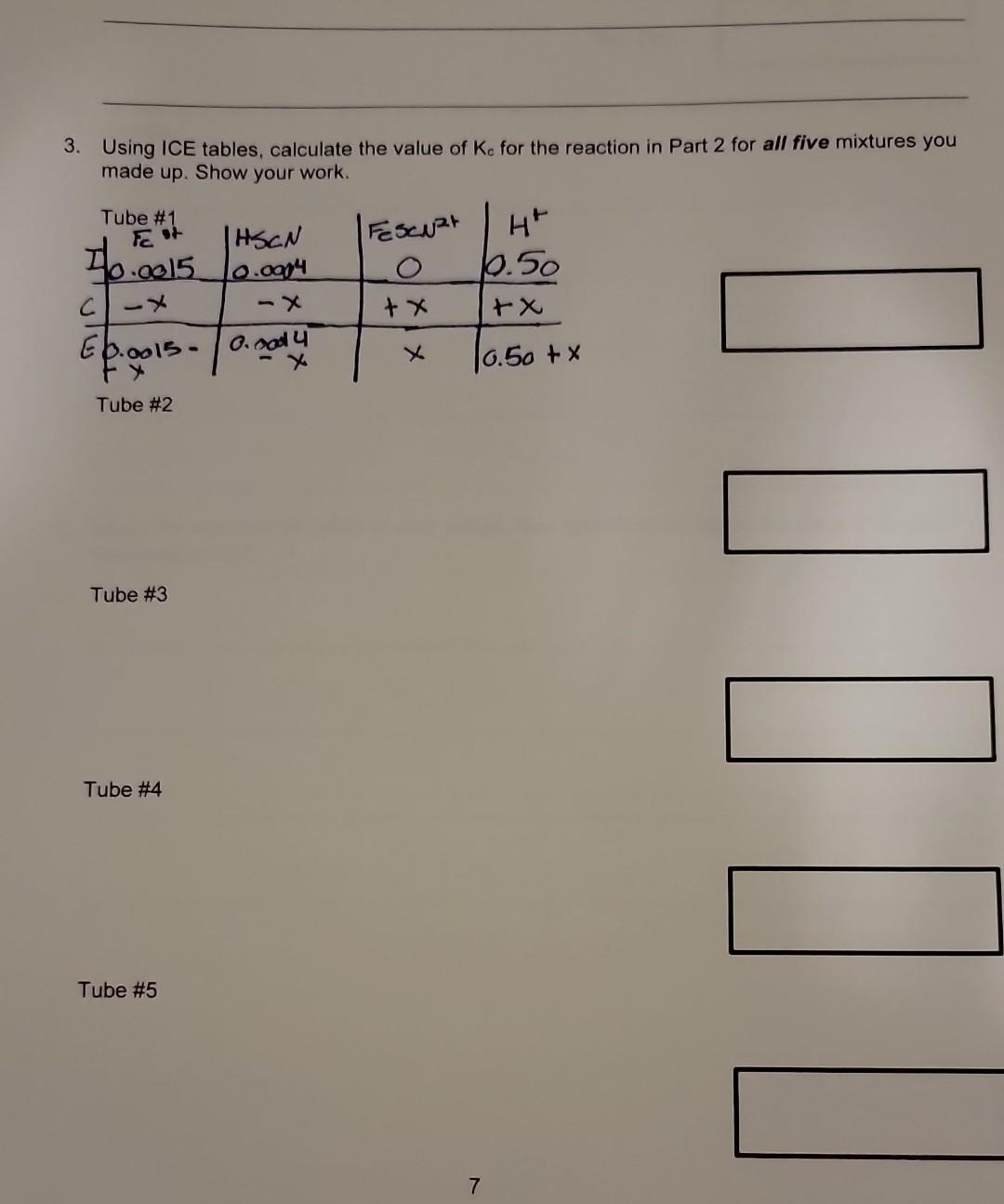 Solved 3. Using ICE tables, calculate the value of Kc for | Chegg.com