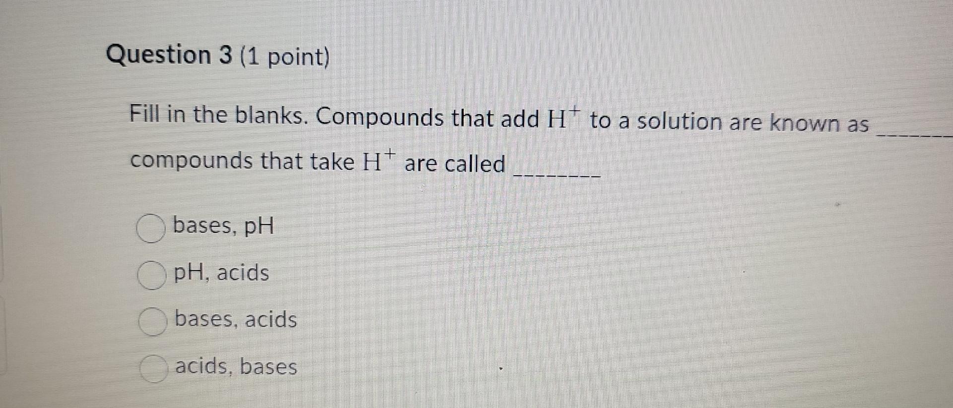 Solved Question 3 (1 ﻿point)Fill in the blanks. Compounds | Chegg.com