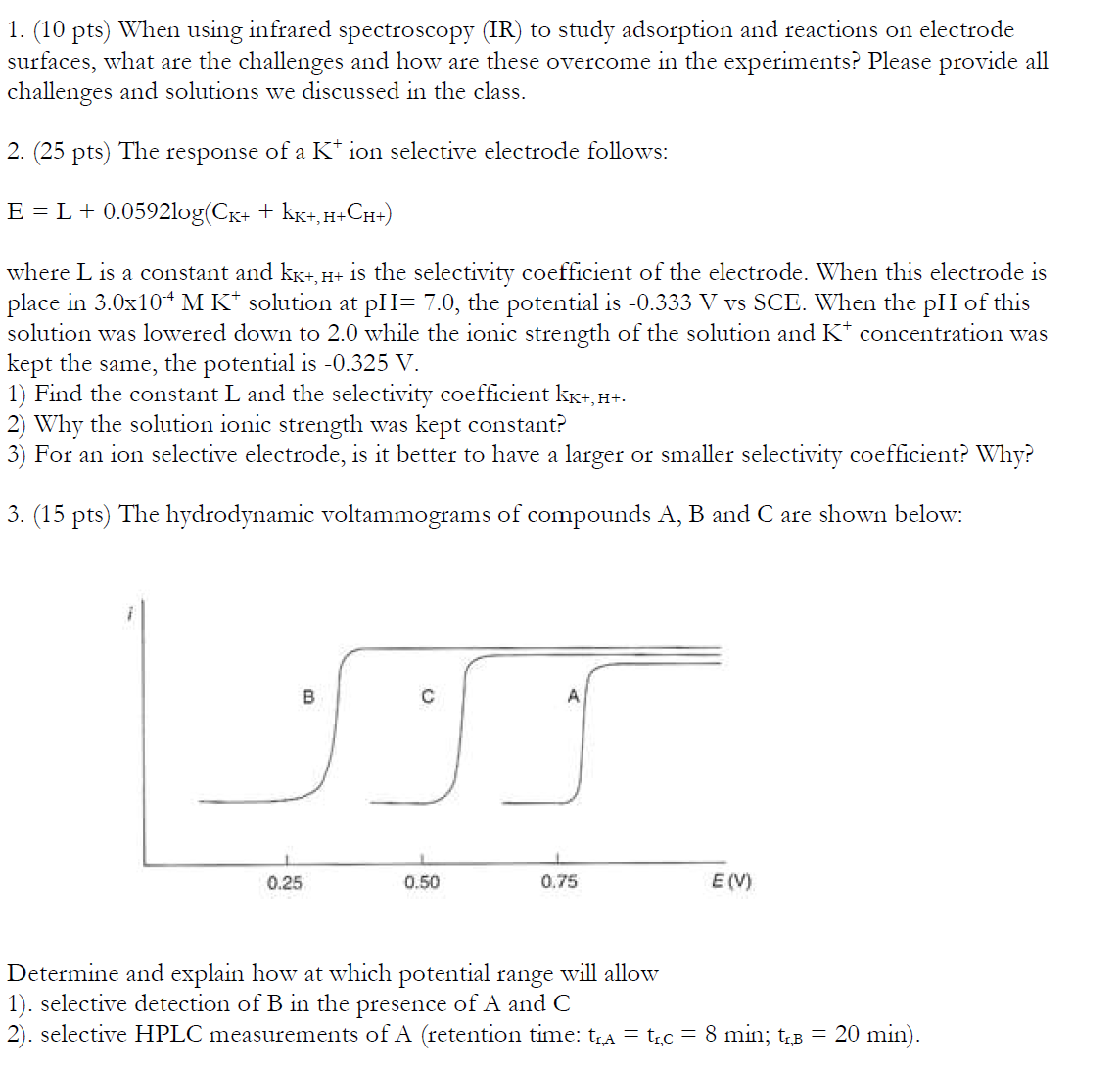 Solved (10 ﻿pts) ﻿When using infrared spectroscopy (IR) ﻿to | Chegg.com
