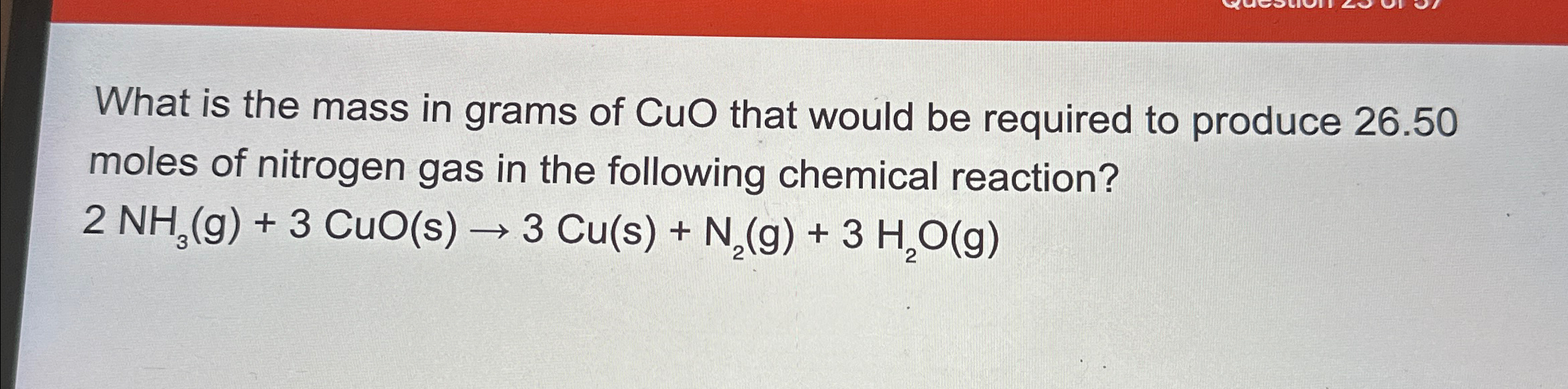 Solved What is the mass in grams of CuO that would be | Chegg.com