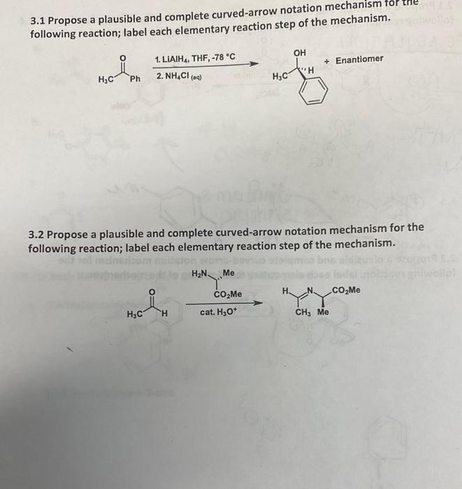 Solved 3.1 Propose a plausible and complete curved-arrow | Chegg.com