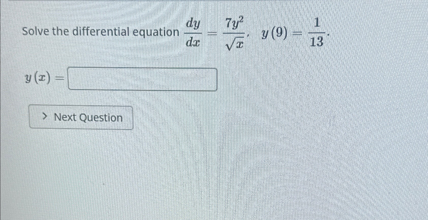 Solved Solve the differential equation | Chegg.com