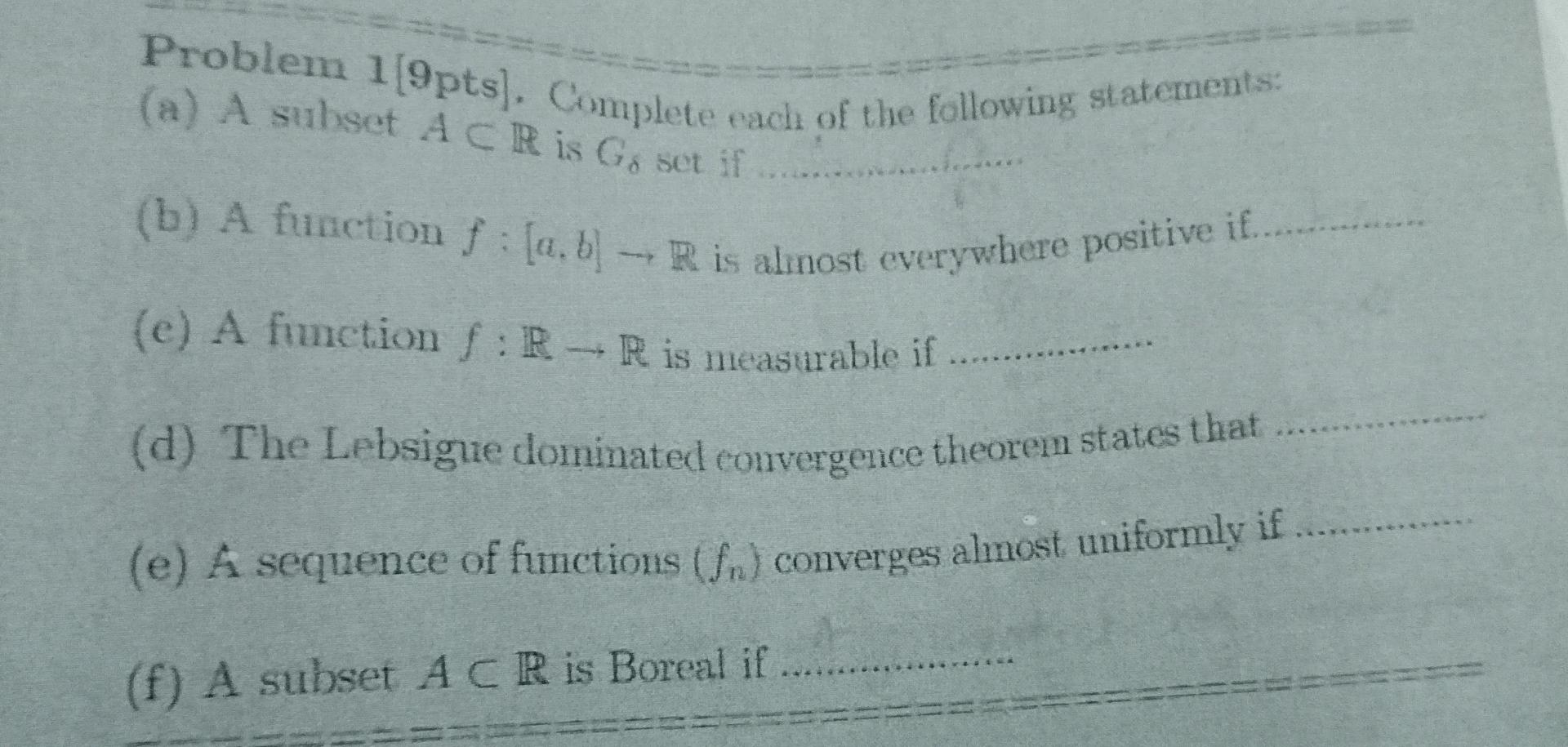 Solved Problem 1[9pts]. Complete each of the following | Chegg.com