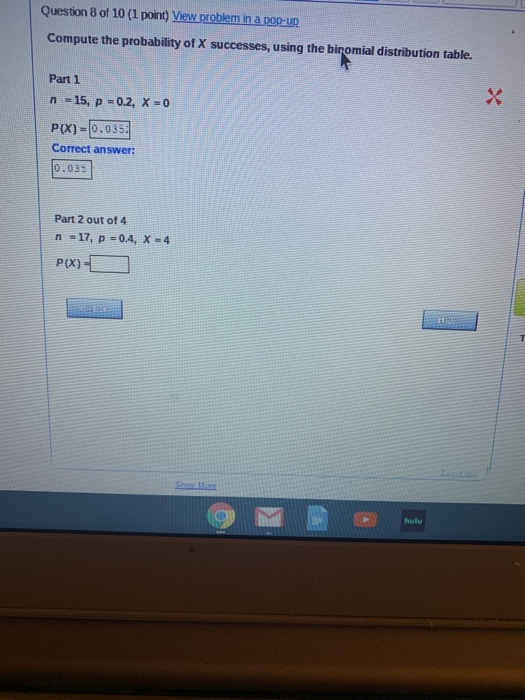 Solved Question 8 of 10 (1 point) View problem in a pop-up | Chegg.com