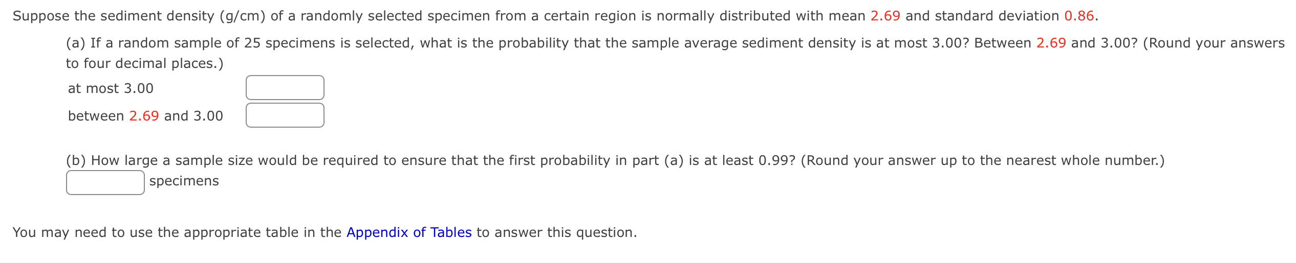 Solved Suppose the sediment density (gcm) ﻿of a randomly | Chegg.com