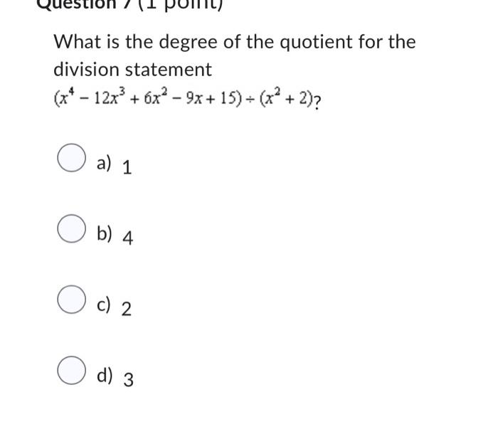Solved What Is An Equation For The Quartic Function