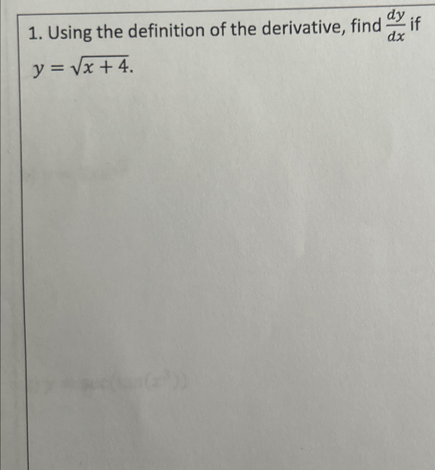 Solved Using the definition of the derivative, find dydx | Chegg.com