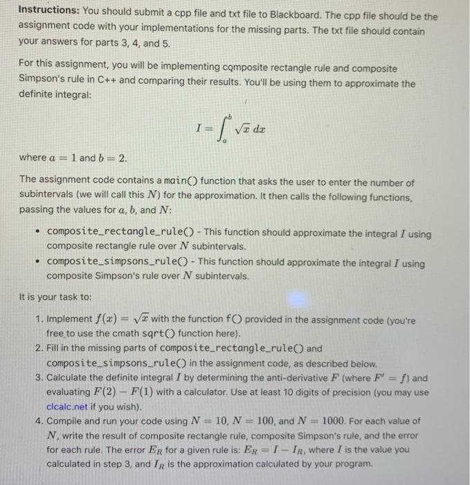 Solved Instructions: You should submit a cpp file and txt | Chegg.com