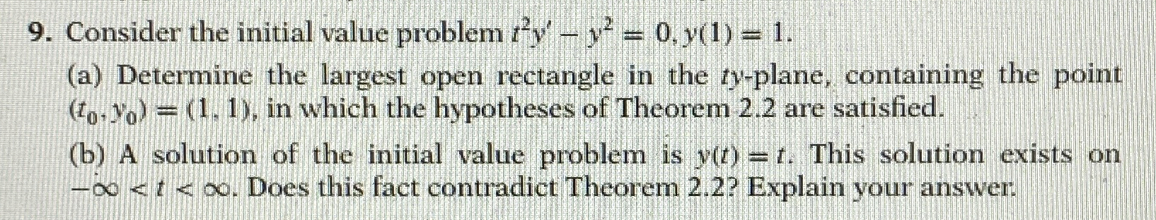Solved Consider the initial value problem | Chegg.com