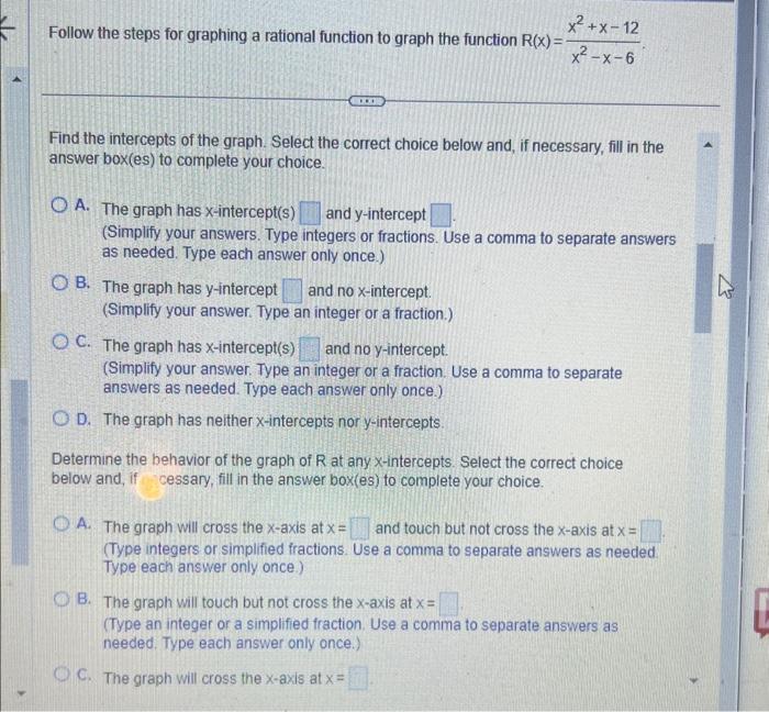 Solved Follow the steps for graphing a rational function to | Chegg.com
