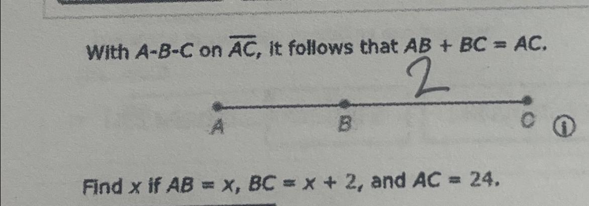 Solved With A-B-C ﻿on ?bar (AC), ﻿it follows that | Chegg.com