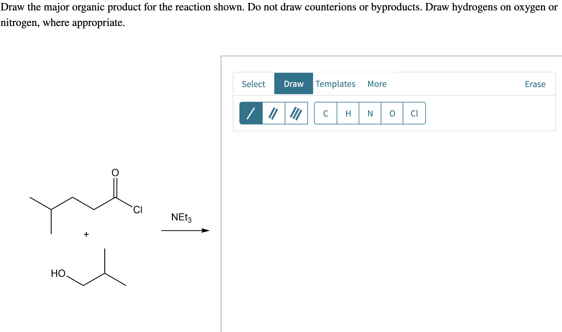 Solved Draw the major organic product for the reaction | Chegg.com