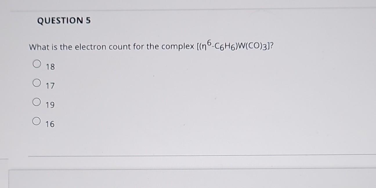 Solved What is the electron count for the complex | Chegg.com