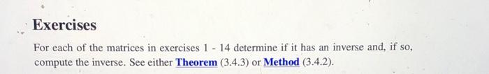 Solved Exercises For each of the matrices in exercises 1 - | Chegg.com