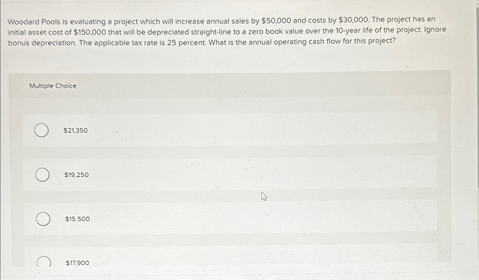Solved Woodard Pools is evaluating a project which will | Chegg.com
