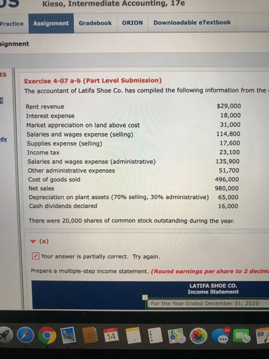 Solved Kieso, Intermediate Accounting, 17e Practice | Chegg.com