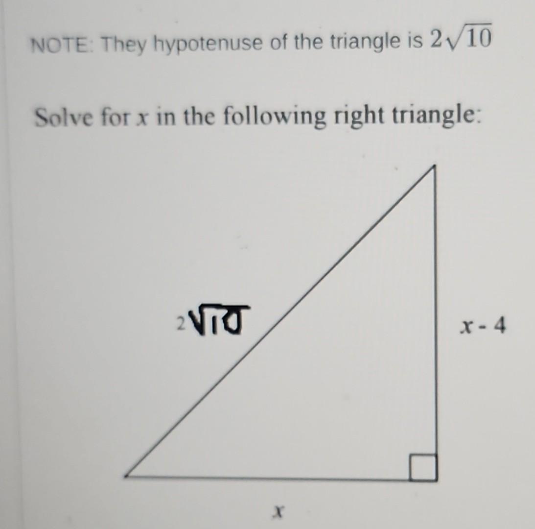 Solved NOTE: They hypotenuse of the triangle is 210 Solve | Chegg.com
