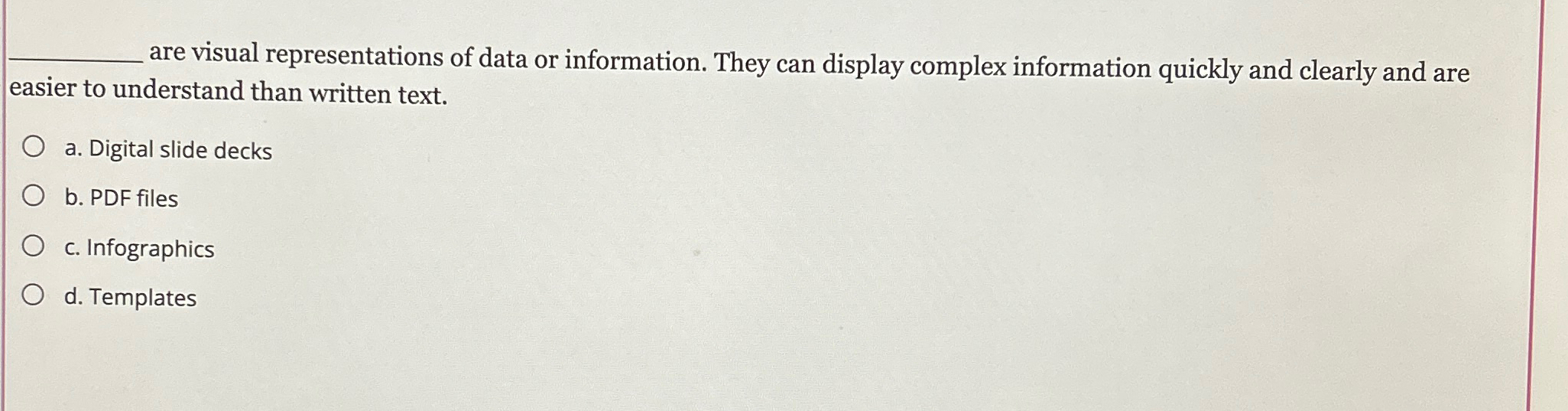 Solved q, ﻿are visual representations of data or | Chegg.com
