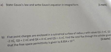 Solved State Gauss's law and write Gauss's equation in | Chegg.com