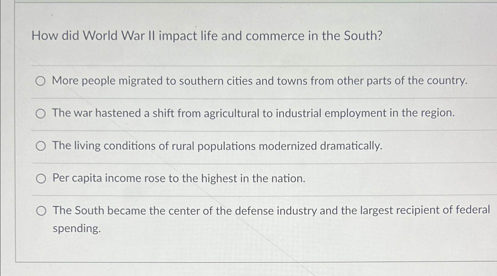 Solved How did World War II impact life and commerce in the | Chegg.com