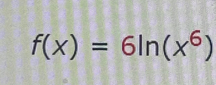 Solved Find the derivative f(x)=6ln(x6) | Chegg.com
