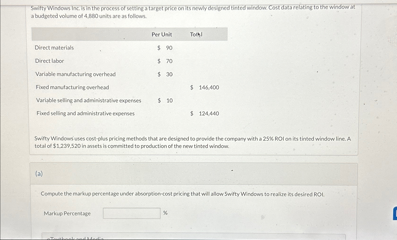 Swifty Windows Inc. is in the process of setting a | Chegg.com