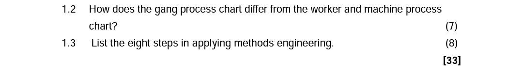 Solved 1.2 How does the gang process chart differ from the | Chegg.com