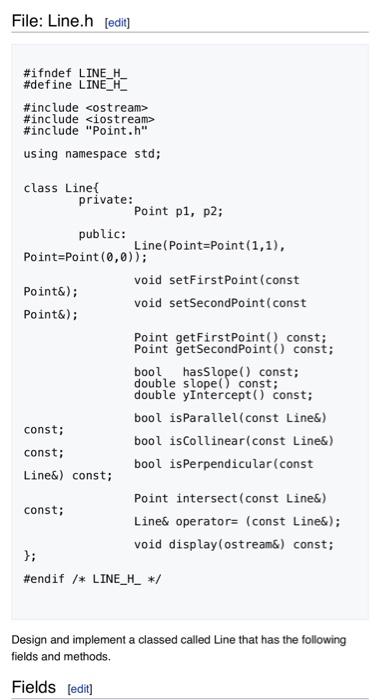 Solved Implement a Line class that uses two points to | Chegg.com