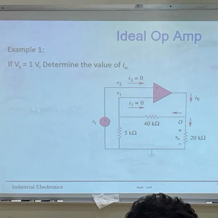 Solved Ideal Op Amp Example 1: If V₂ = 1 V, Determine the | Chegg.com