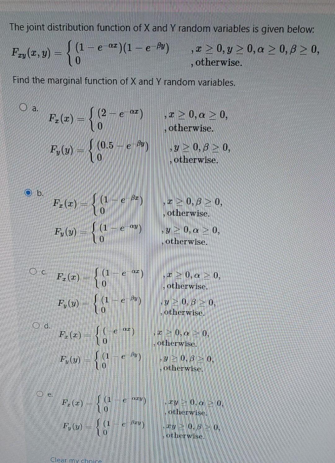 Solved The joint distribution function of X and Y random | Chegg.com