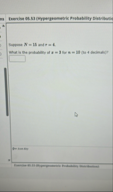Solved Exercise 05.53 (Hypergeometric Probability | Chegg.com