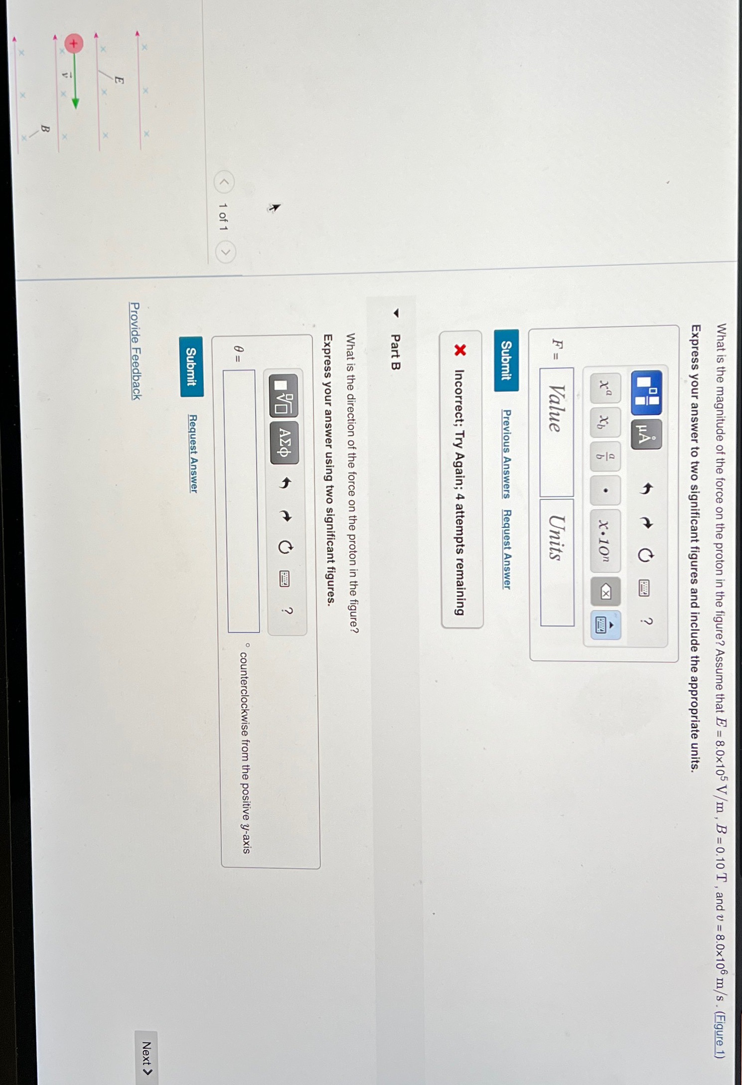 What is the magnitude of the force on the proton in | Chegg.com