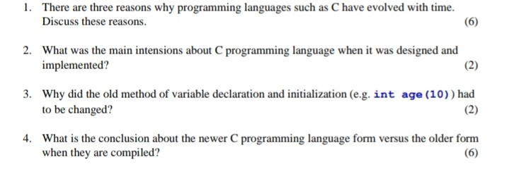 Solved 1. There are three reasons why programming languages | Chegg.com