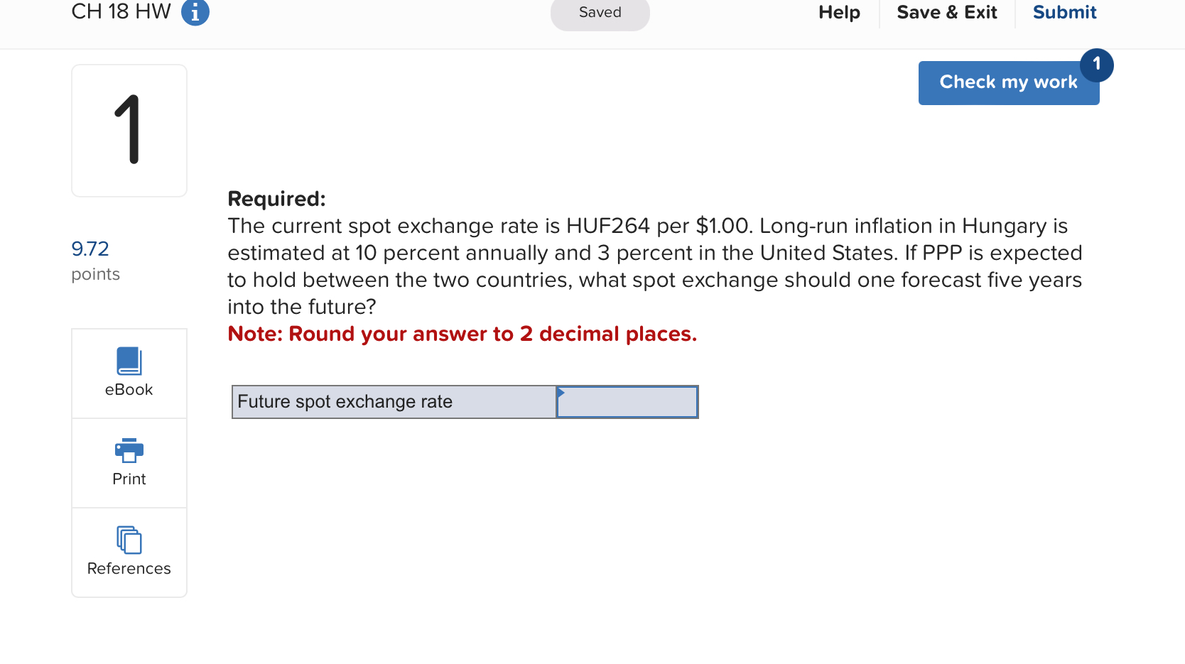 Solved CH 18 ﻿HW (iSavedHelpSave & ExitSubmit19.72 | Chegg.com
