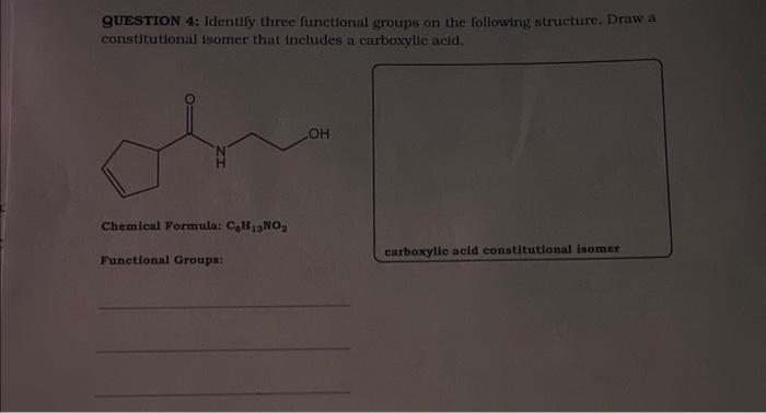 Solved Identify three functional groups on the following | Chegg.com