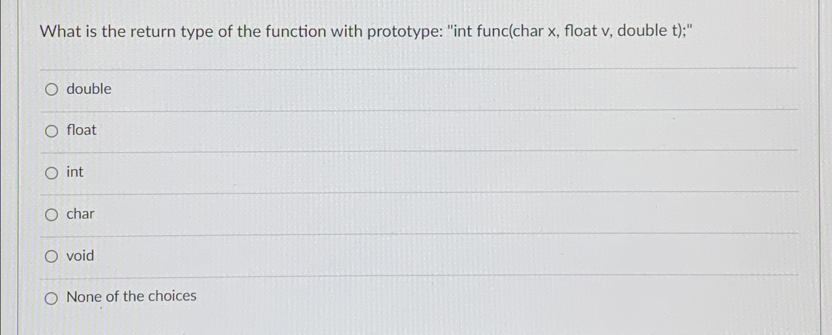 Solved What is the return type of the function with | Chegg.com