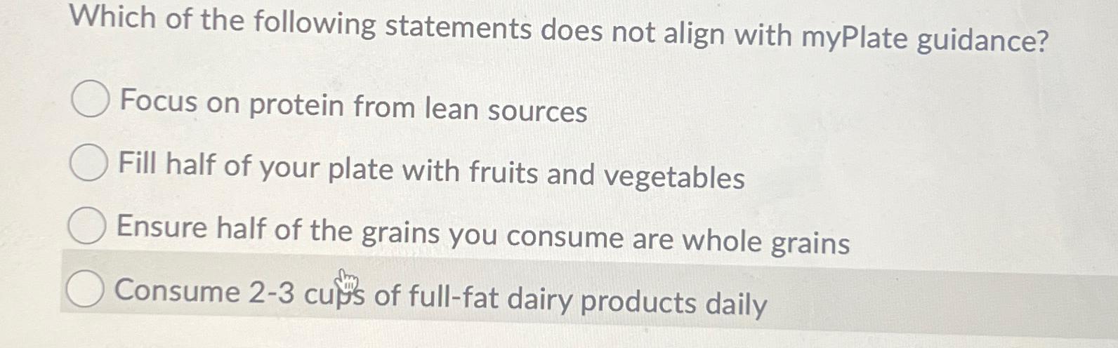 Solved Which of the following statements does not align with | Chegg.com