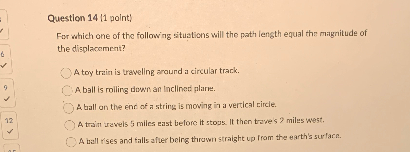 Solved Question 14 (1 point)\\nFor which one of the | Chegg.com